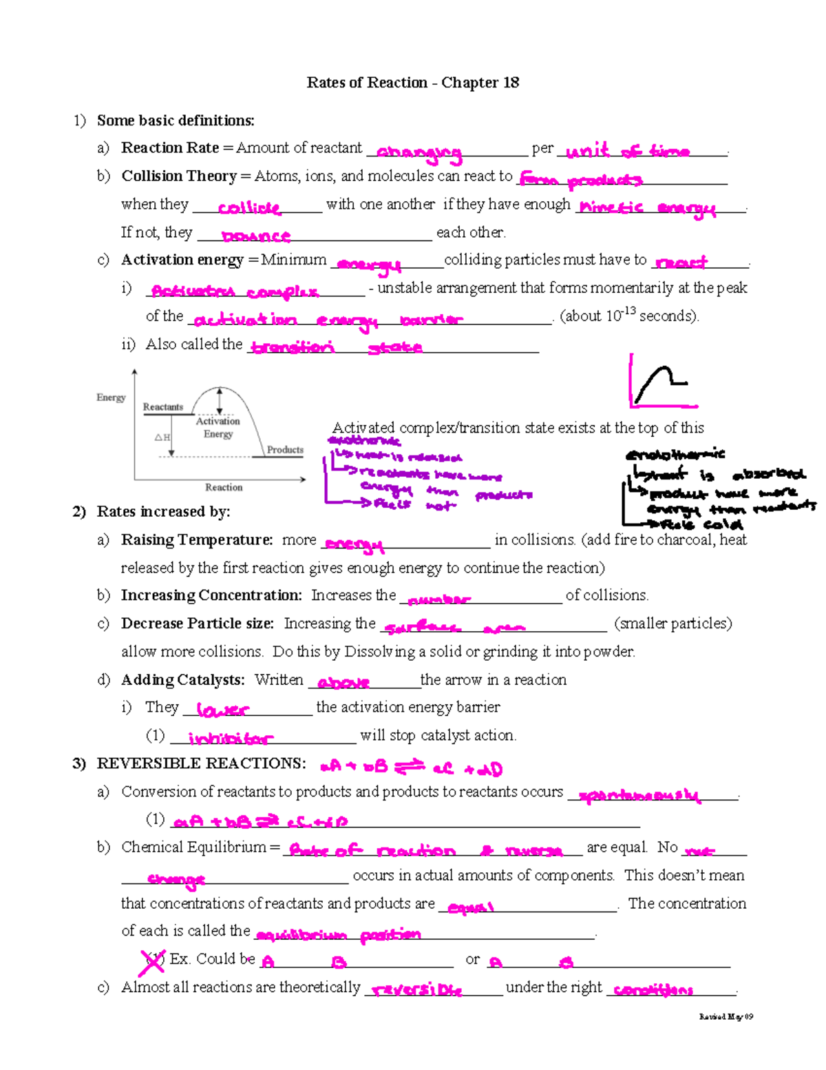 Rates+of+Rx+and+Keq+2018 - Revised May 09 Rates of Reaction - Chapter ...
