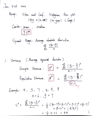 Bio311 Probability Primer - Lecture 2 Handout WITH ANSWERS Probability ...