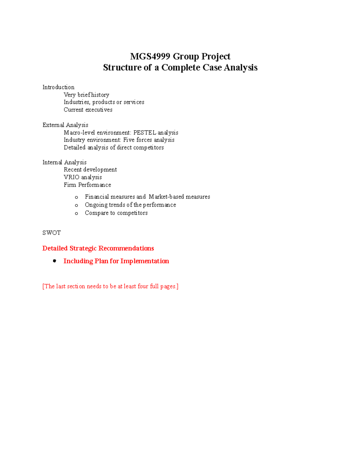 Example Project Apple - MGS4999 Group Project Structure of a Complete ...