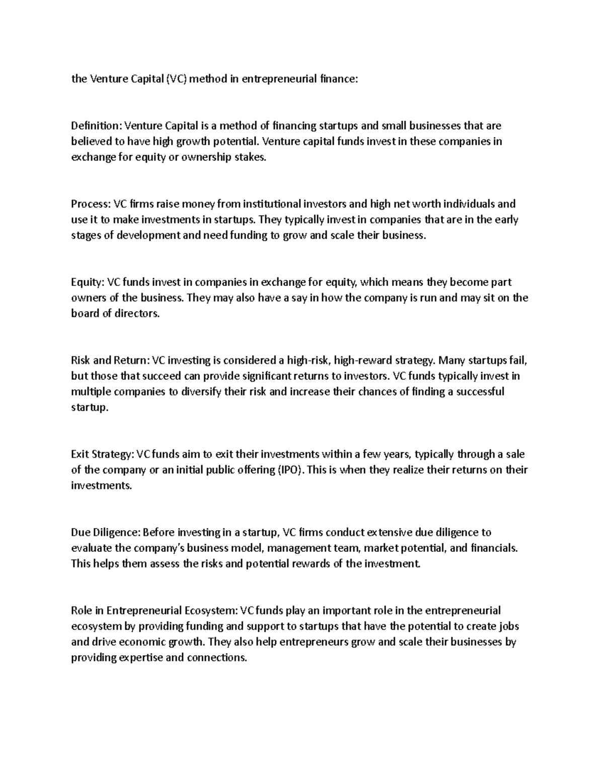 ZZ1 - Notes about Venture Capital (VC) Method and VC Shortcuts on the ...