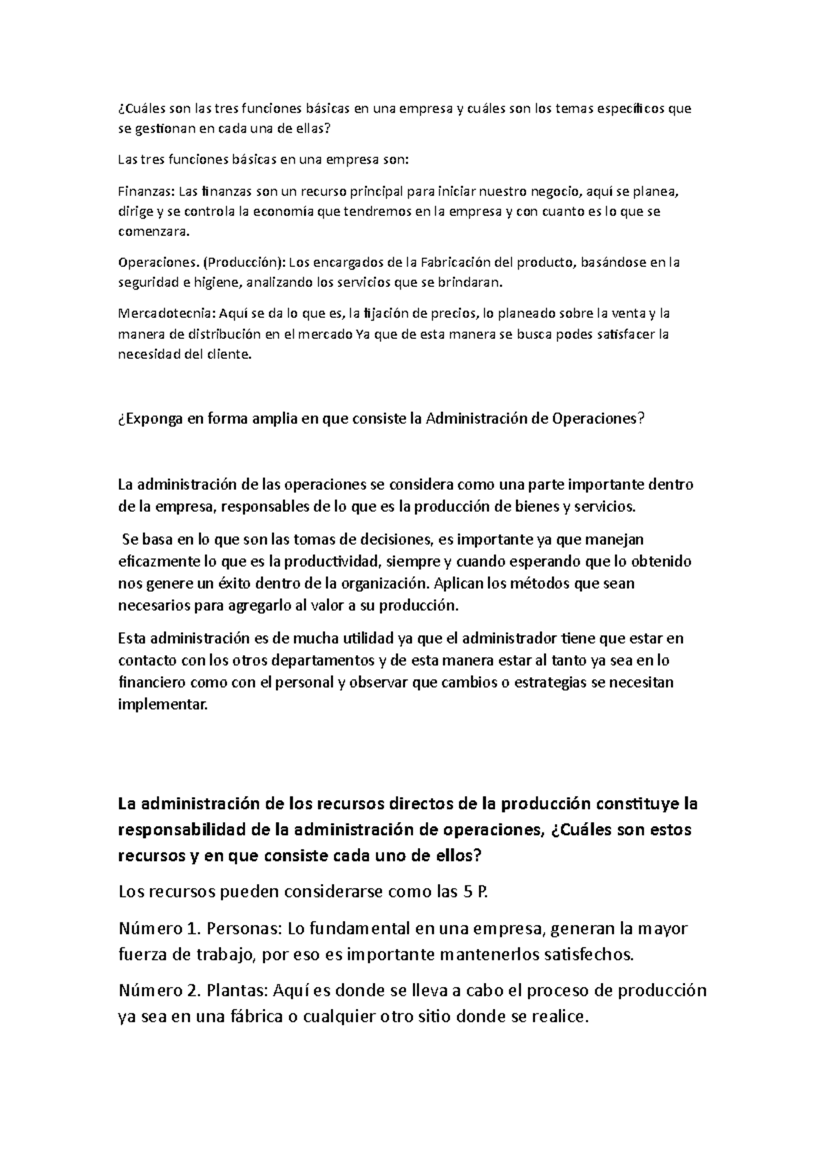 Cuáles son las tres funciones básicas en una empresa y cuáles son los ...