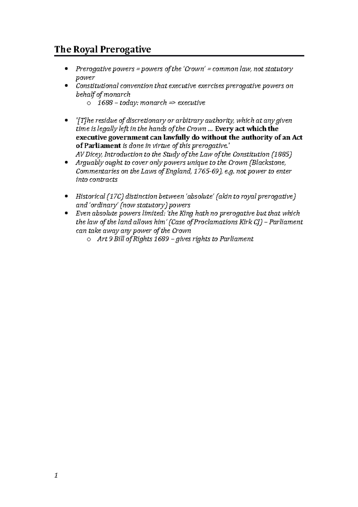 06 The Royal Prerogative - The Royal Prerogative Prerogative powers ...