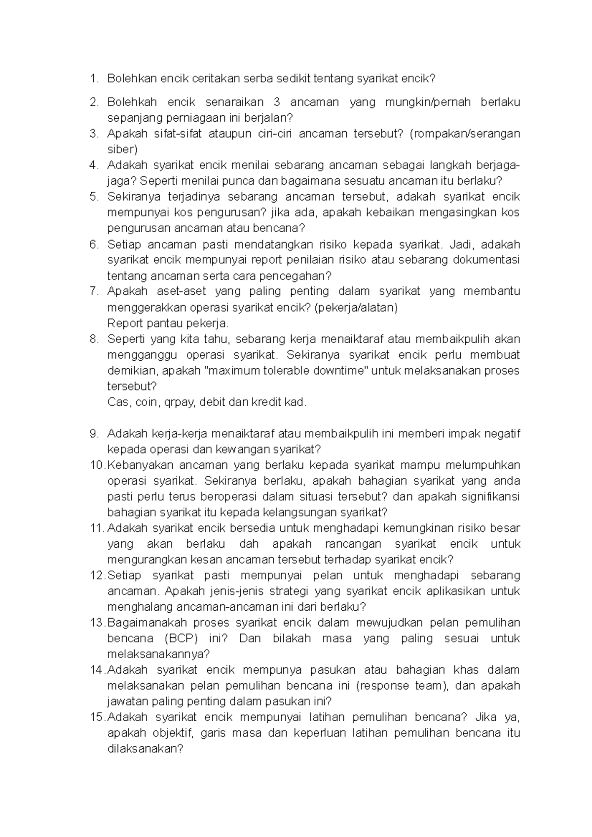 Soalan interview - Bolehkan encik ceritakan serba sedikit tentang ...