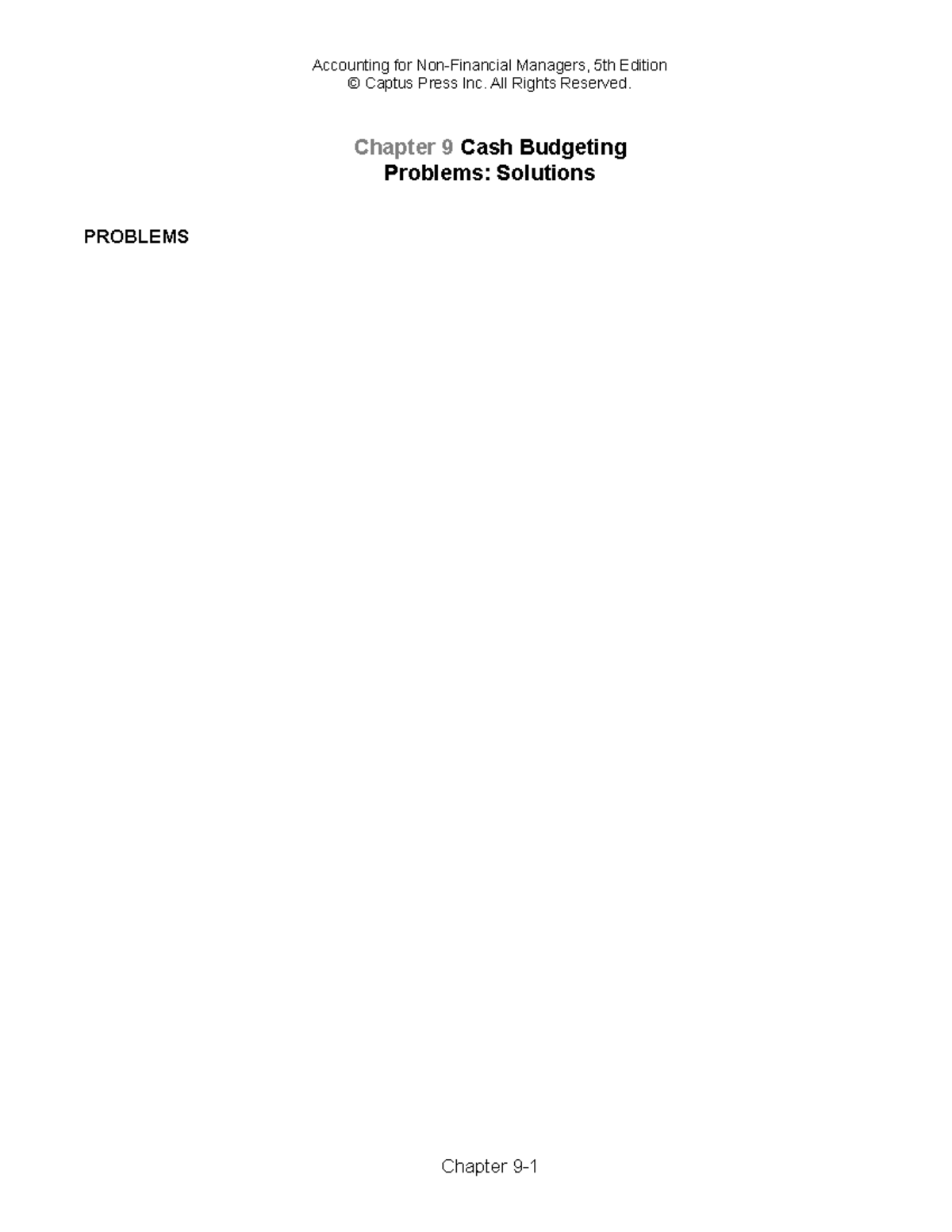 Ch 9 solutions course outline - © Captus Press Inc. All Rights Reserved ...