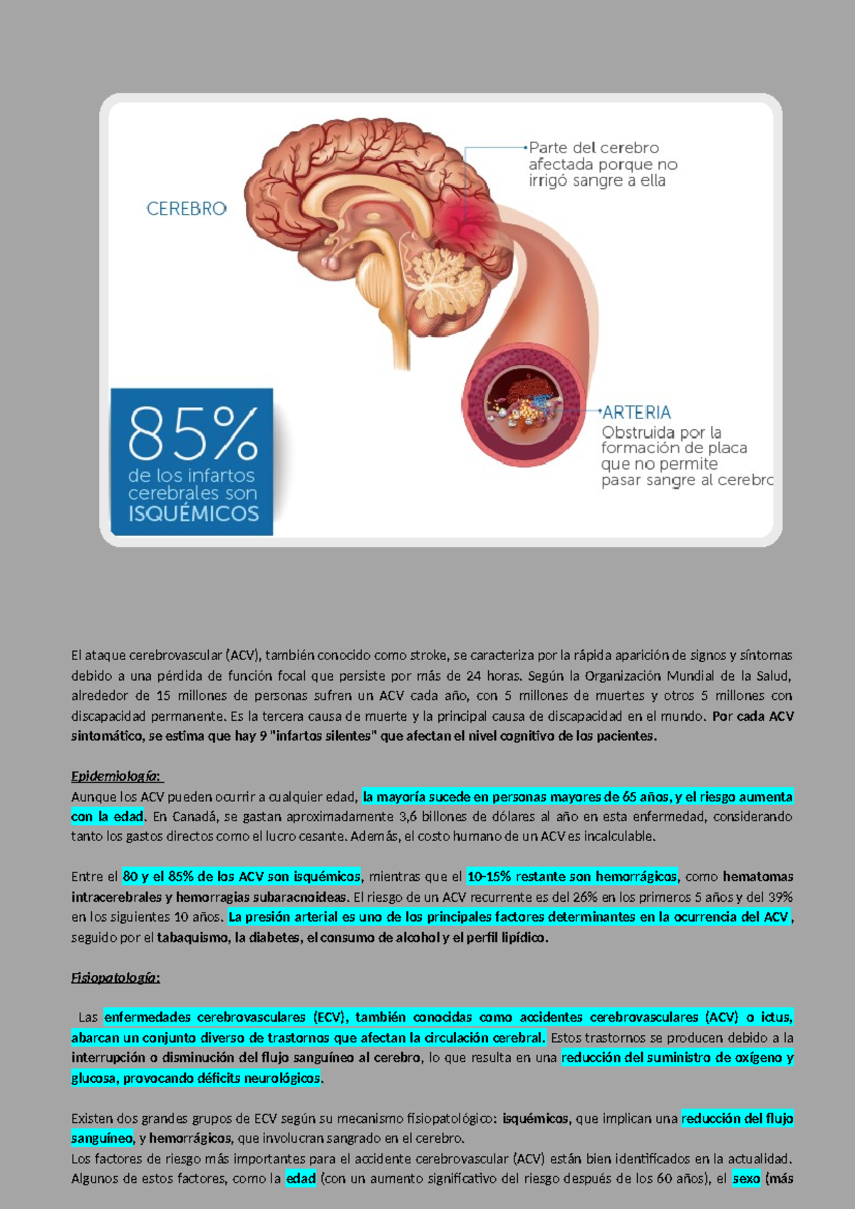 ACV - Ataque Cerebrovascular (ACV) - El ataque cerebrovascular (ACV ...