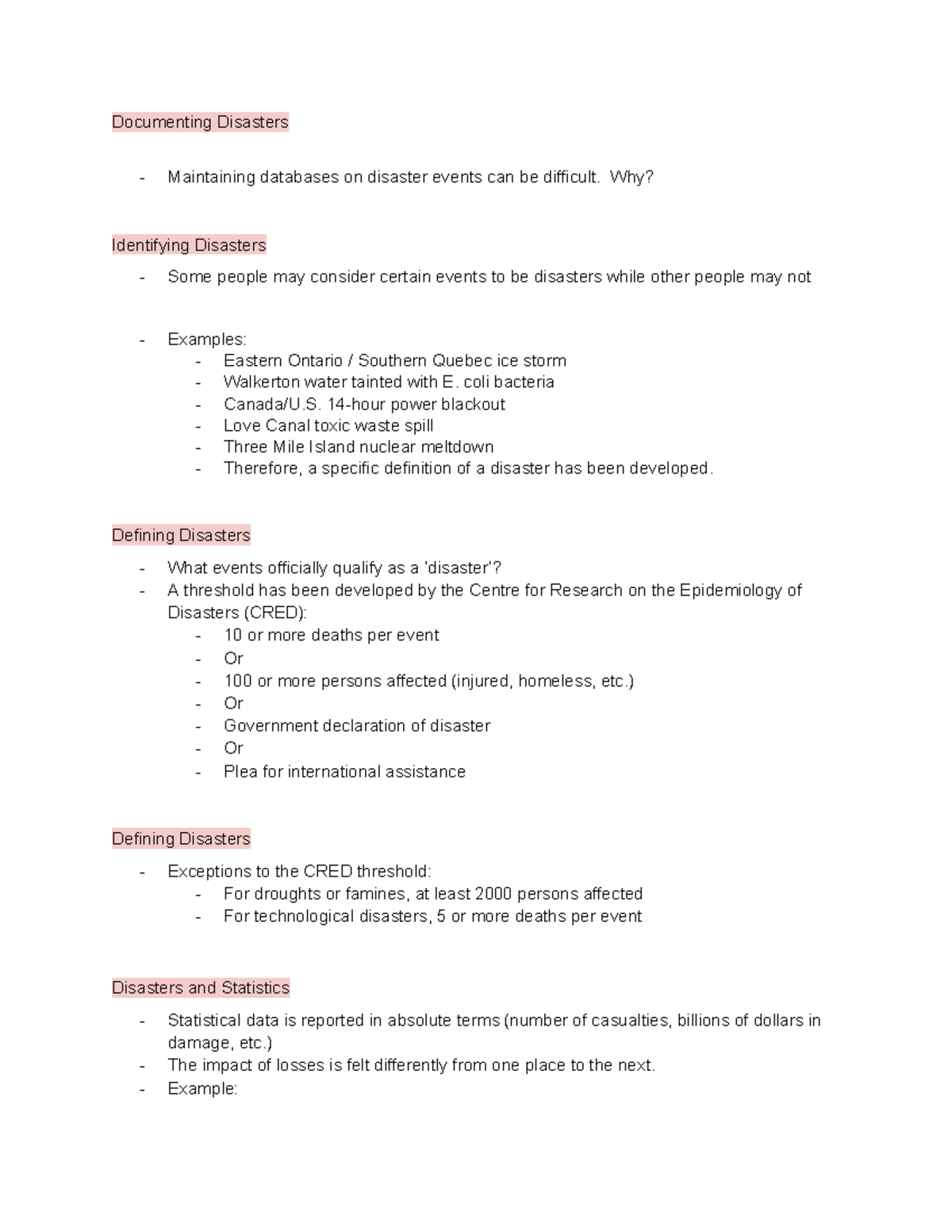 Lecture 2 - Week 2 - Documenting Disasters - Maintaining databases on ...