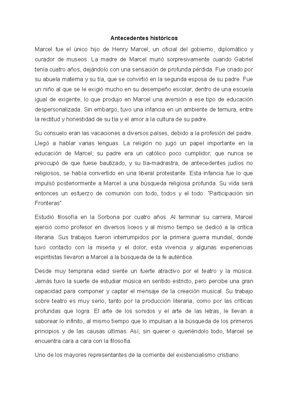 Marcel - XXX - Antecedentes históricos Marcel fue el único hijo de ...