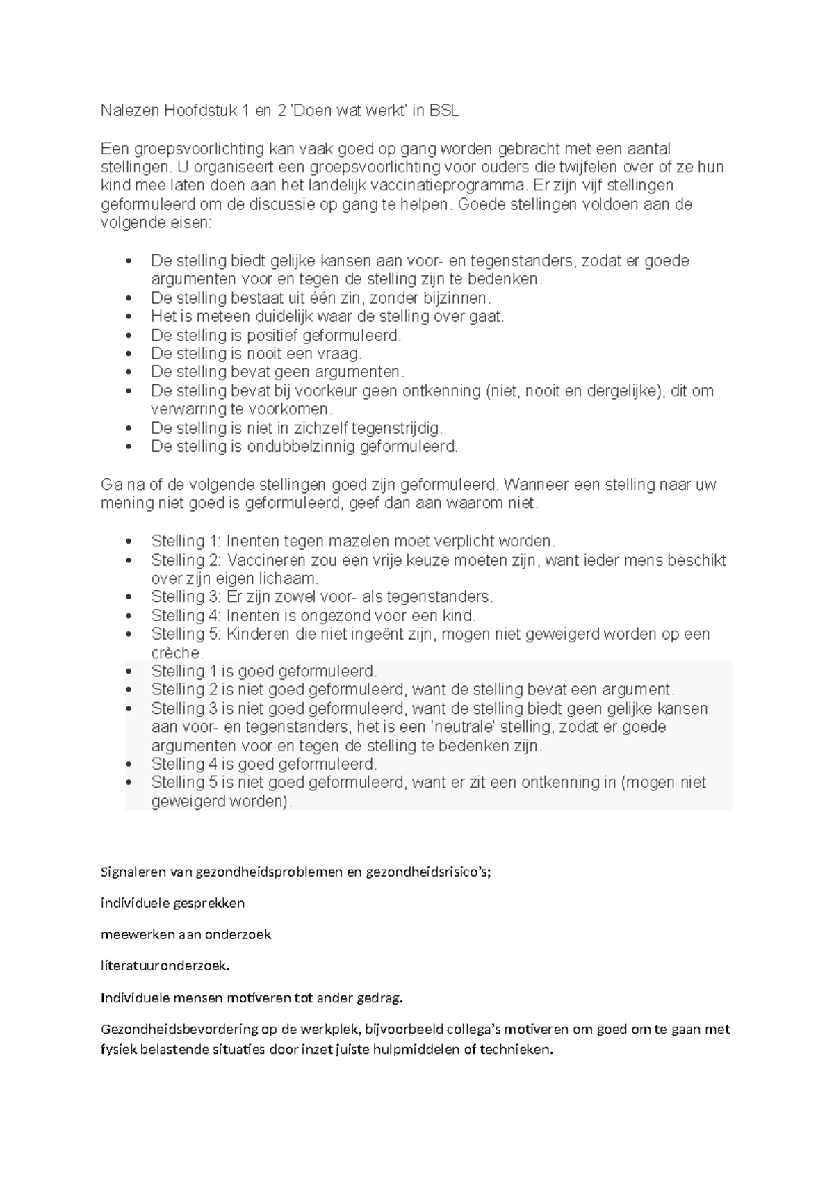 Groepsvoorlichting - Met een voldoende behaald - Nalezen Hoofdstuk 1 en ...