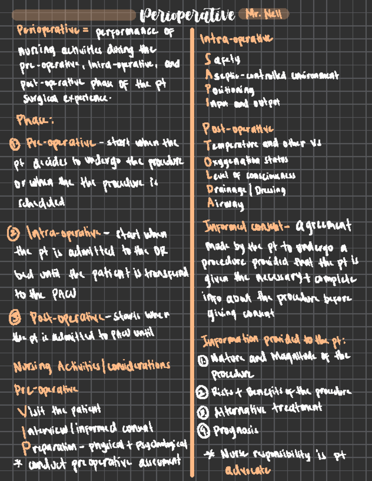 Perioperative notes - Perioperative Mr. Neil Perioperative ...