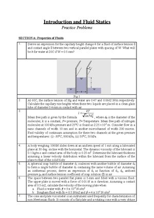 Problems Kinematics (1) - FLUID KINEMATICS 1. Given a velocity field , find the acceleration of ...