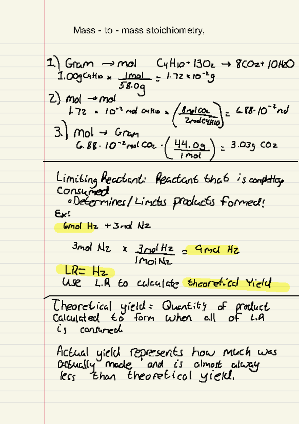 AP Chem 2 - Dai - Mass - to - mass stoichiometry, I Gram-mol CHH10+1302 ...