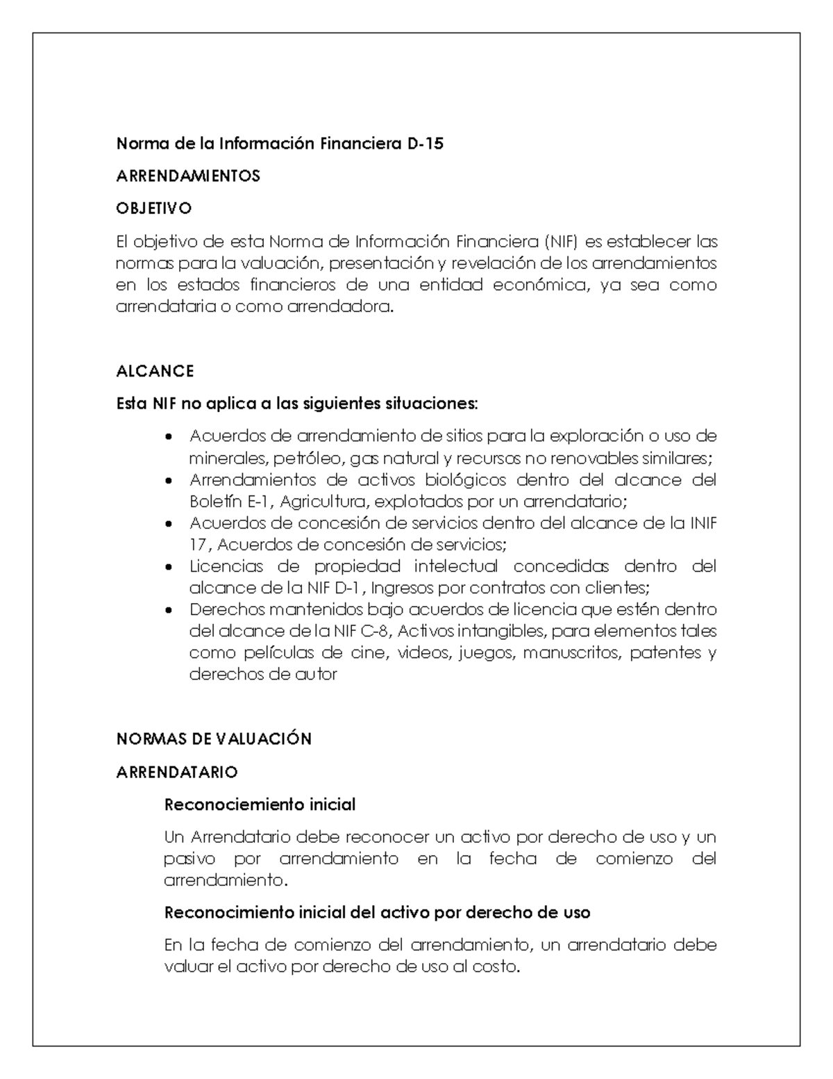 Evidencia 4 - nif d-5 - Norma de la Información Financiera D ...