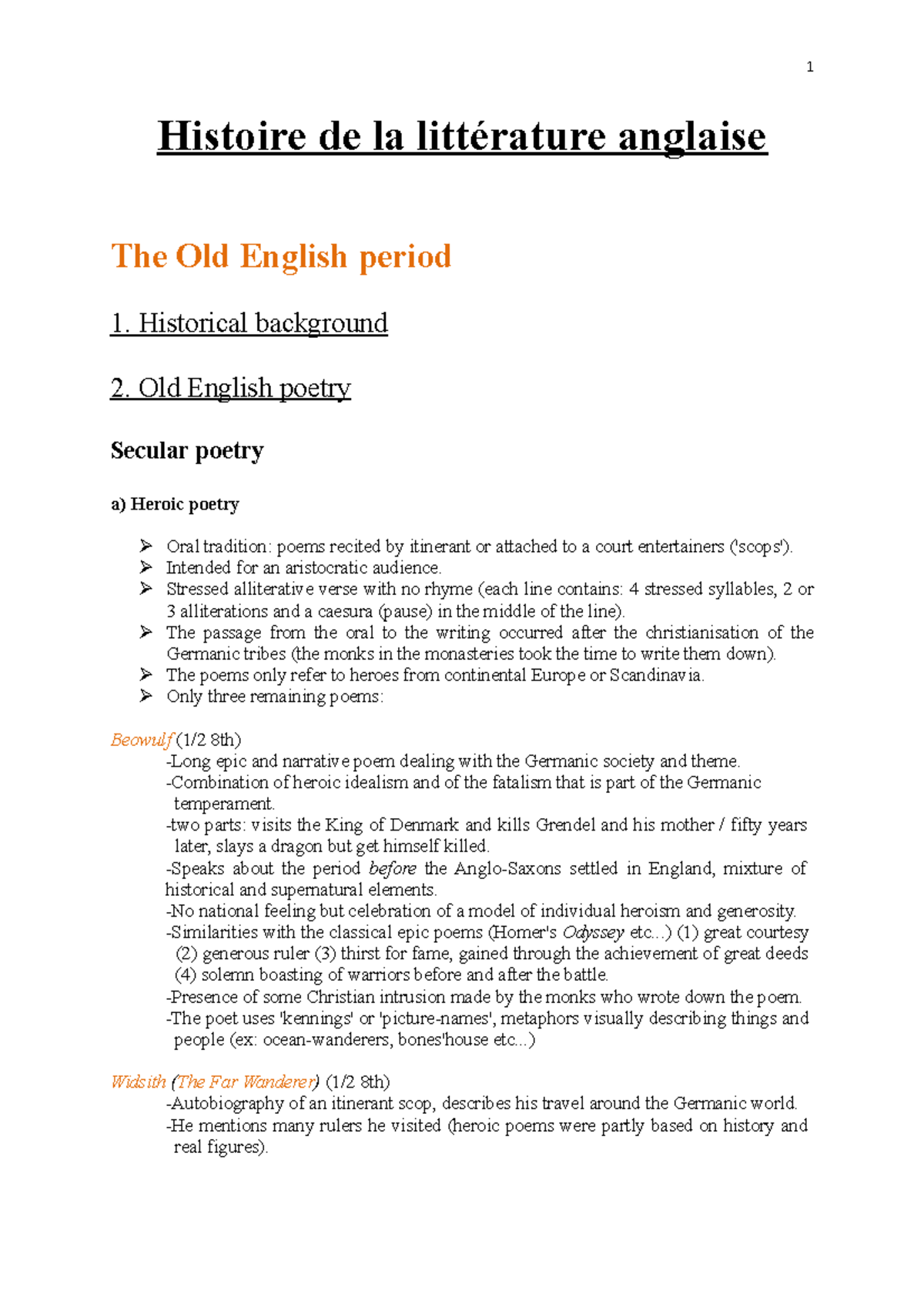 Histoire de la littérature anglaise - Histoire de la littérature ...