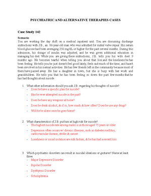 Case Study - PTSD - PSYCHIATRIC AND ALTERNATIVE THERAPIES CASES Case ...