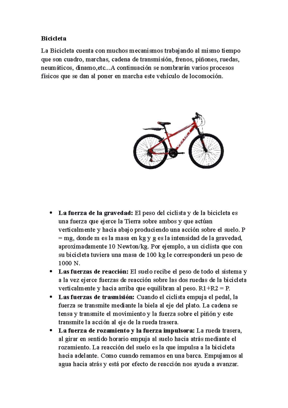 Bicicleta - bici - Bicicleta La Bicicleta cuenta con muchos mecanismos ...
