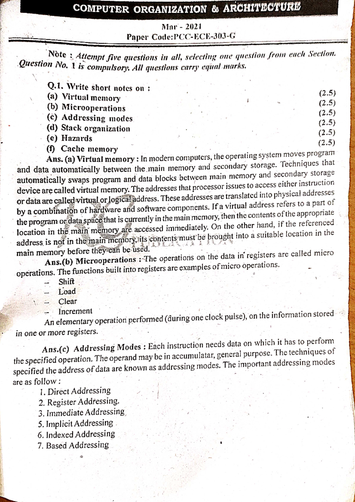 CAO rg - Bca(bachelor of Computer Application) - Studocu