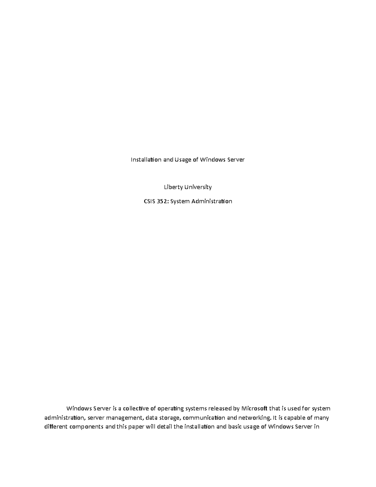 Installation and Usage of Windows Server - It is capable of many ...