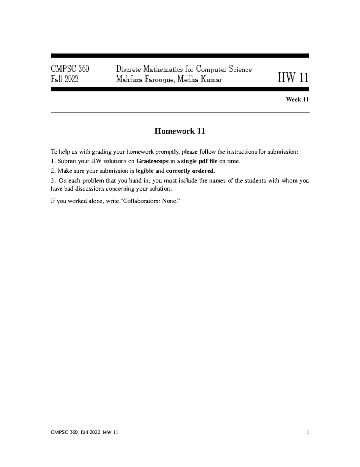 HW11 copy of the hoemwork - CMPSC 360 Discrete Mathematics for Computer Science Fall 2022 ...