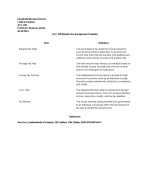 ACC 318 Module Three Assignment - Identify the method of computing net ...