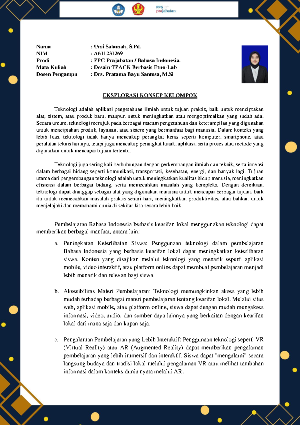 LK2 Eksplorasi Konsep Topik 4 - Nama : Umi Salamah, S. NIM : A Prodi ...