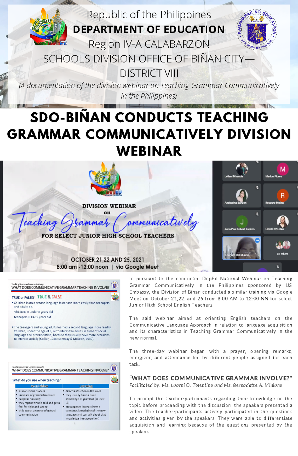 Copy of Newsletter - sad - Republic of the Philippines DEPARTMENT OF ...