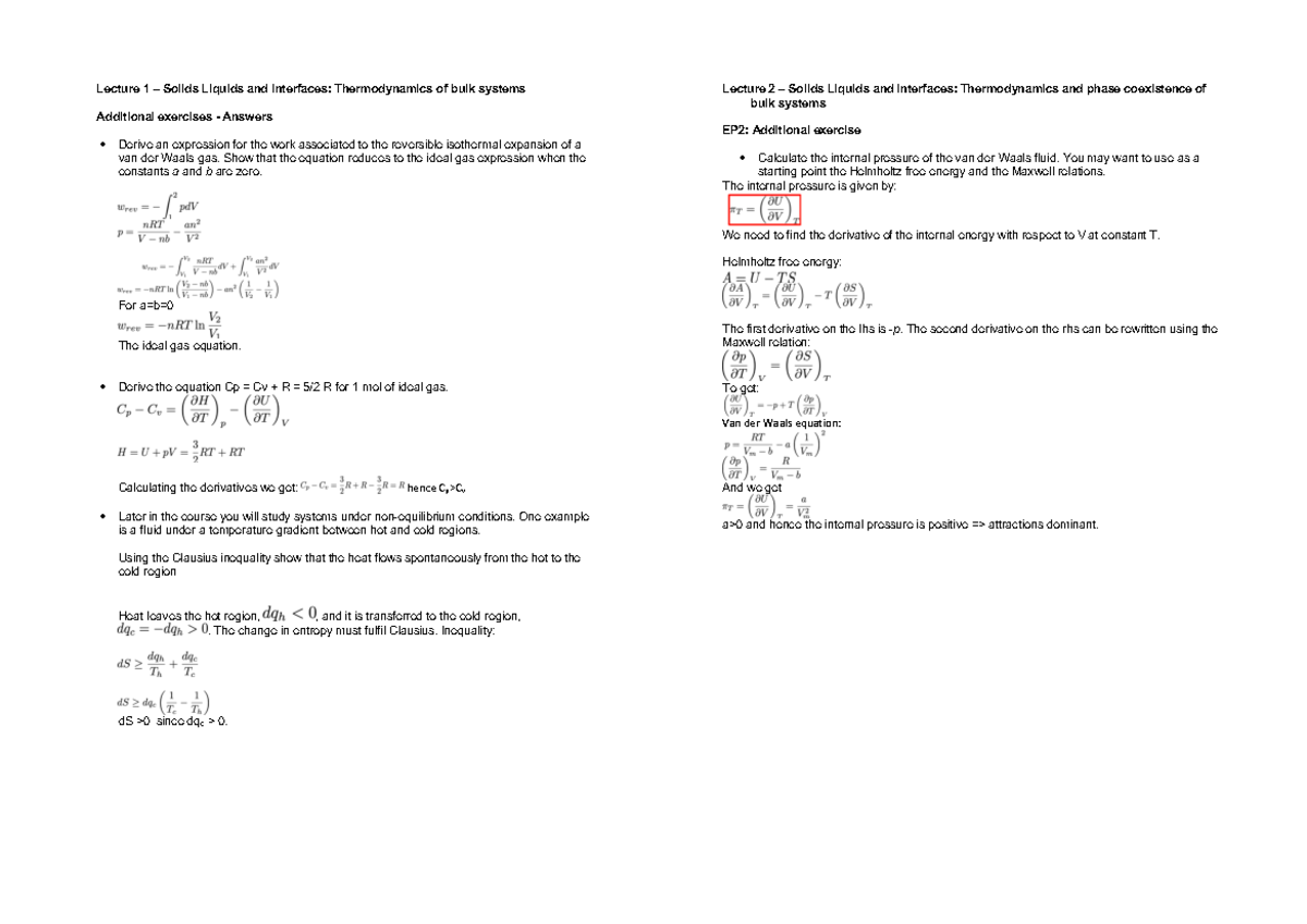SLI Model Answers - Bulk systems engagement points - Lecture 1 – Solids ...