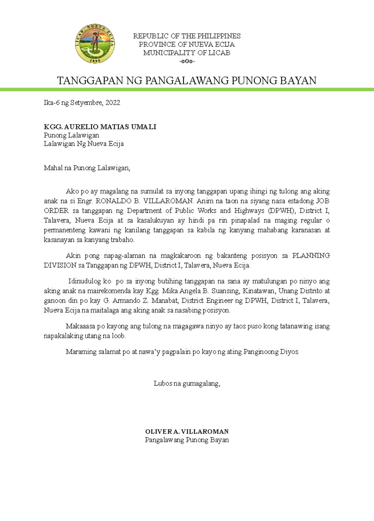 Edit na tagalog - Lecture template for invitation. - REPUBLIC OF THE ...