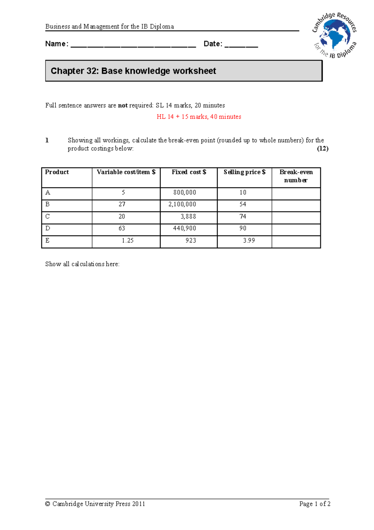 IB Bus Man 32 assessment ws32 - Business and Management for the IB ...
