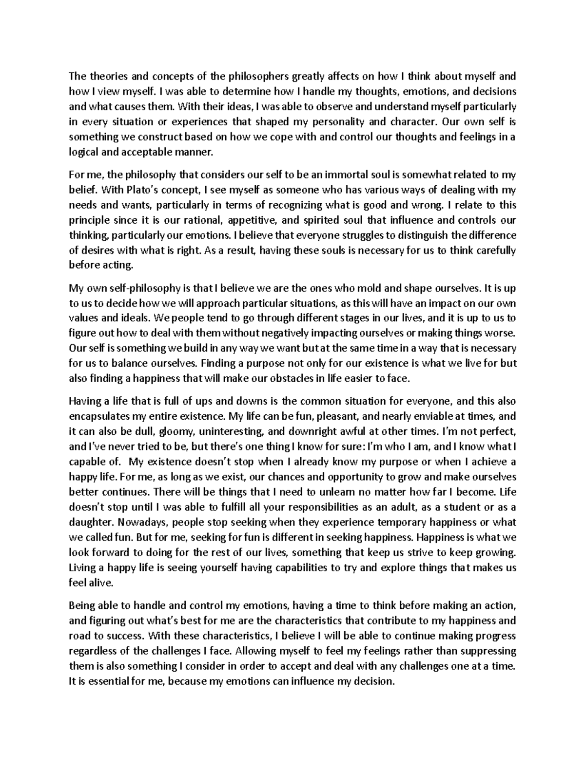 LT2- UTS Reflection Paper - The theories and concepts of the ...