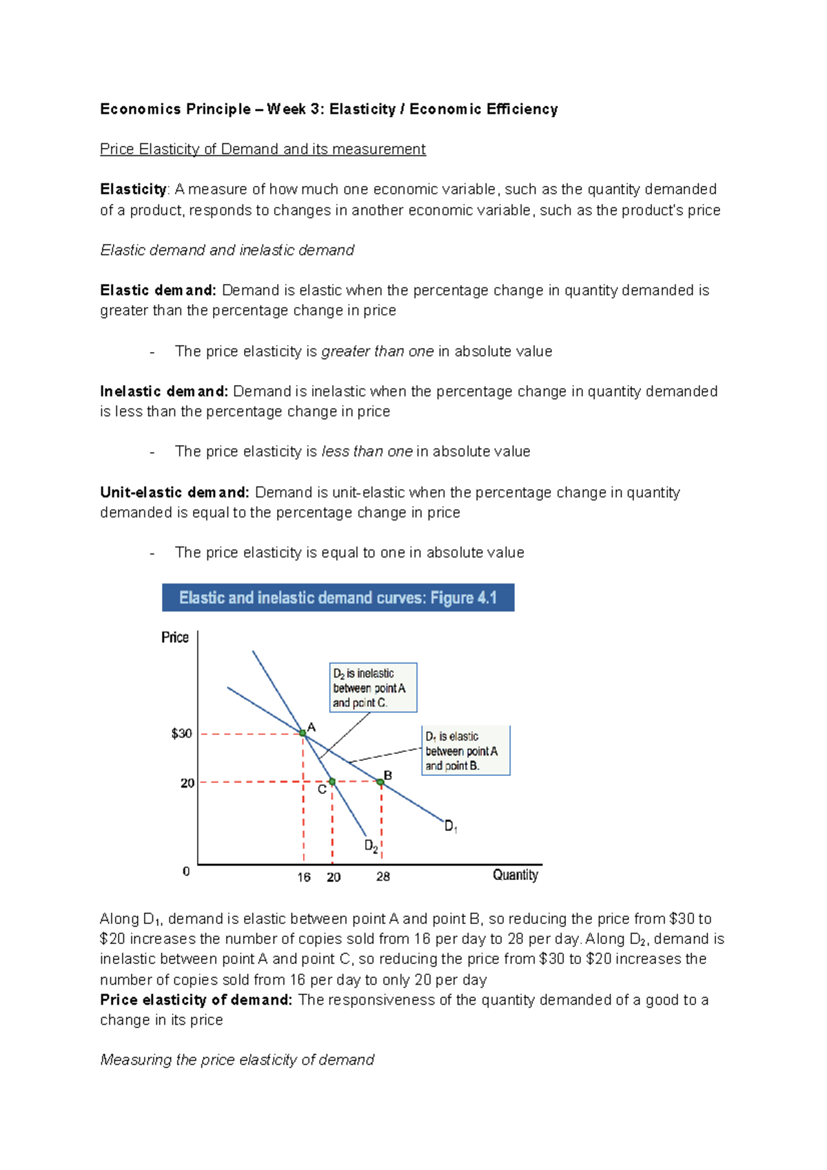 Economics Principle – Week 3 Notes - Economics Principle – Week 3 ...