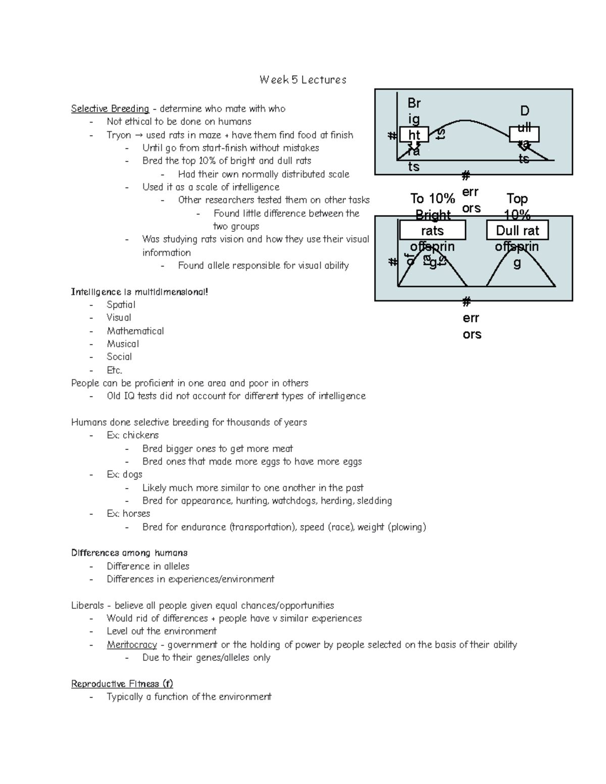 Evolution Week 5 - Week 5 - Selective Breeding, Reproductive fitness ...