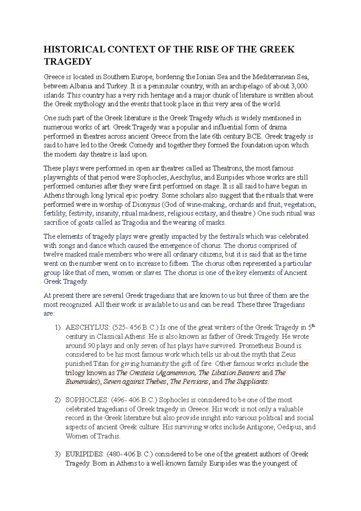 Historical context - HISTORICAL CONTEXT OF THE RISE OF THE GREEK ...