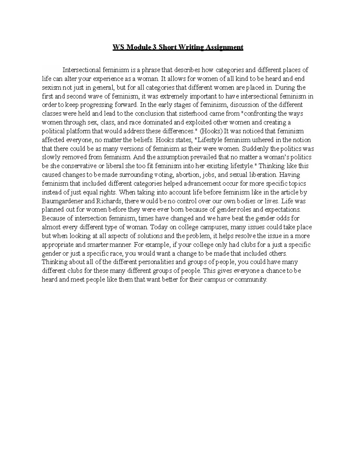 Module 3 Short Writing Assignment - WS Module 3 Short Writing ...