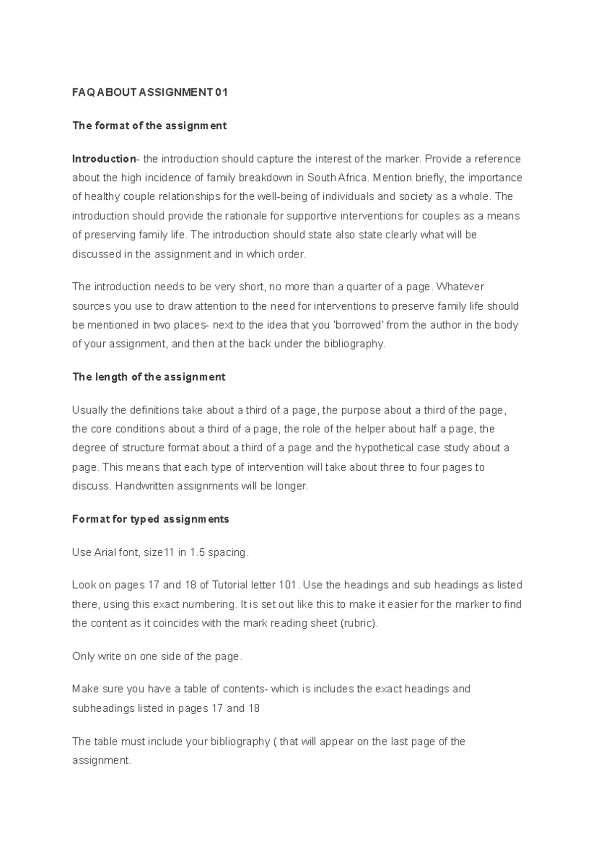 FAQ About Assignment 01 - FAQ ABOUT ASSIGNMENT 01 The format of the ...
