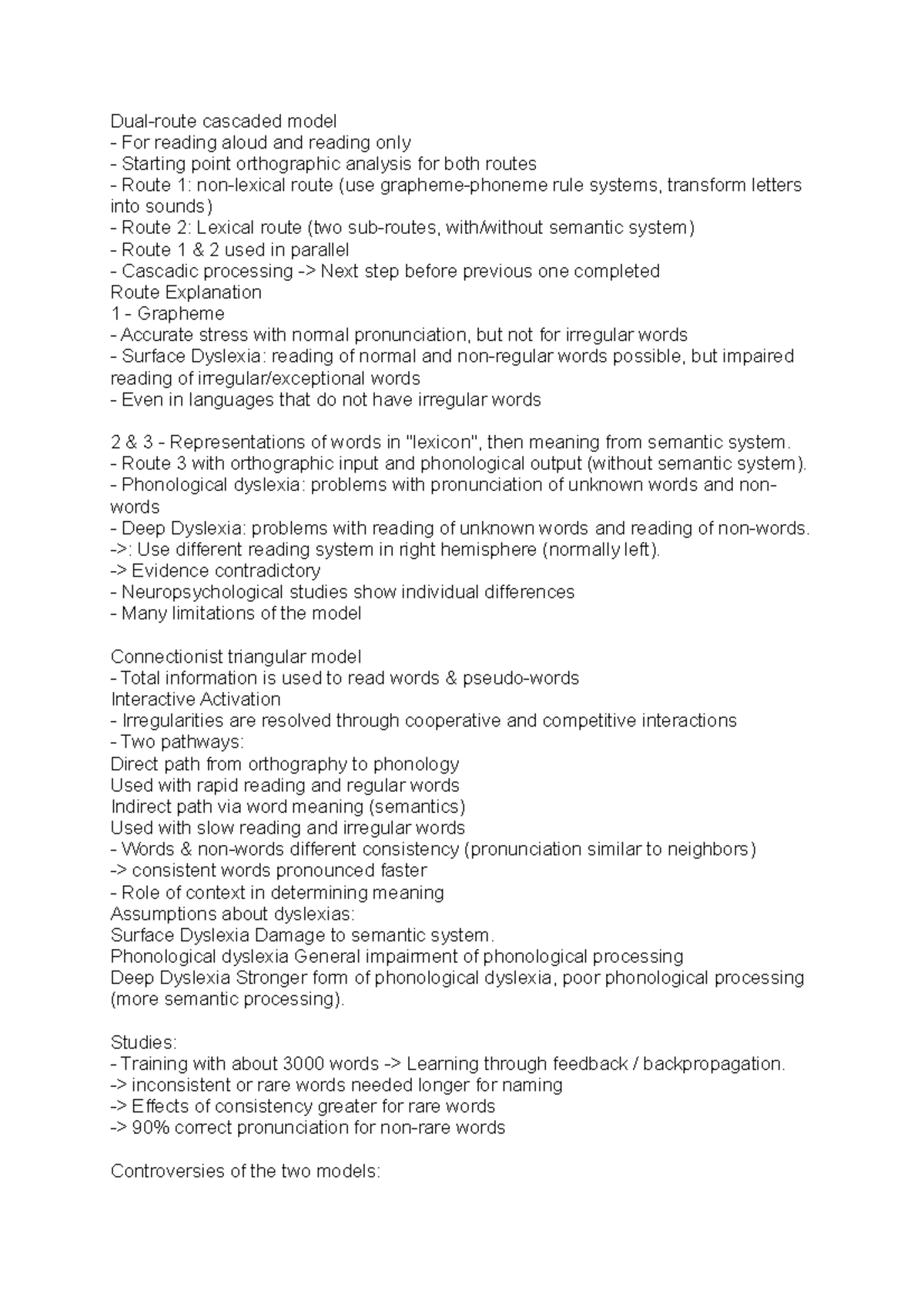 Dual - Introduction To Psychology - Dual-route cascaded model For ...