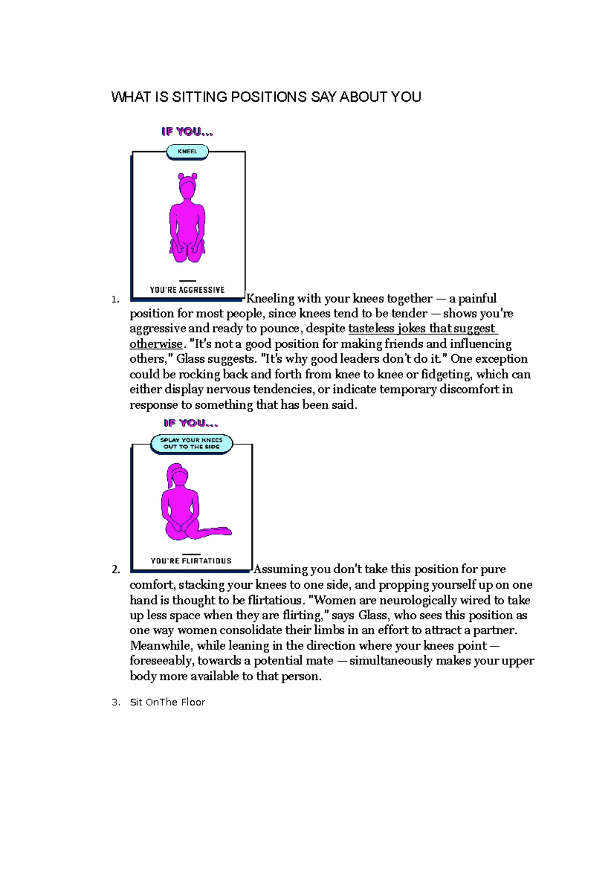 Legs BODY Languages - This material explain about the meaning of legs ...