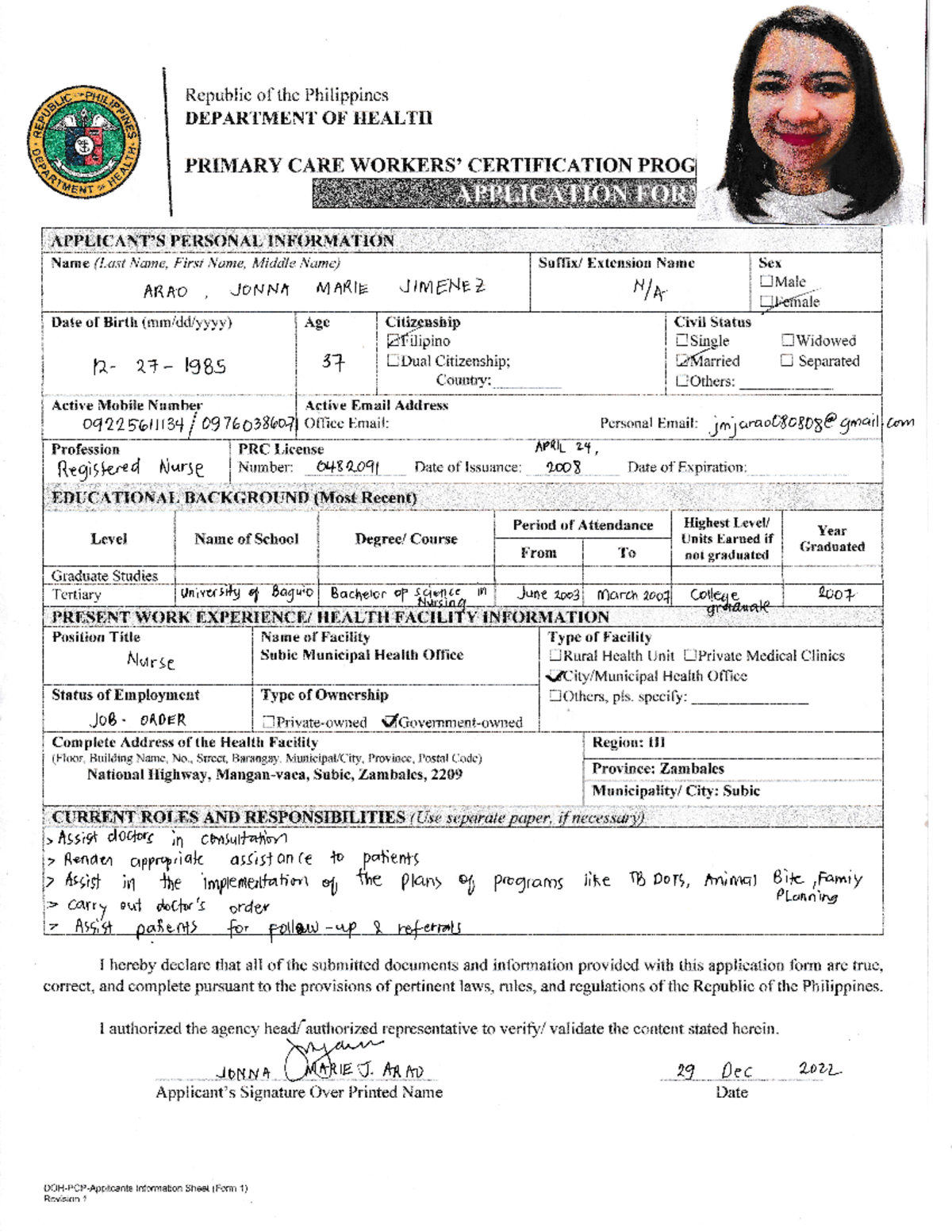 Pcw app form - Individual Income Taxation - Studocu