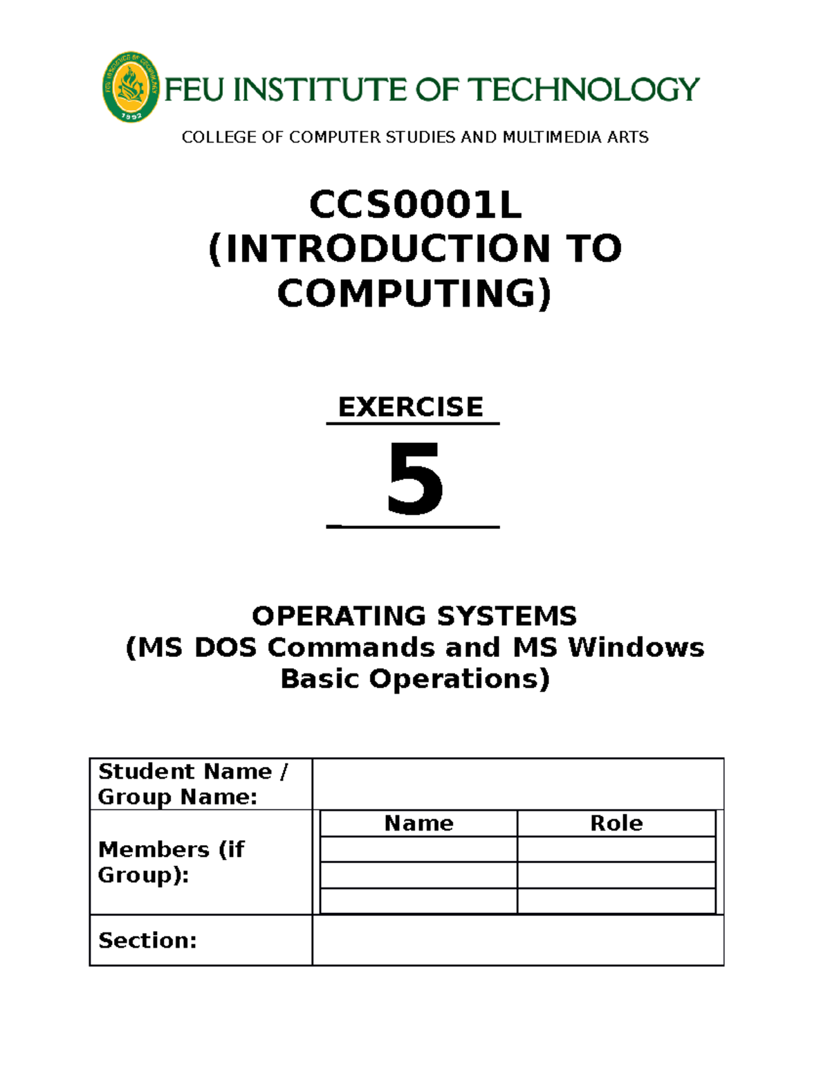 [M5- Technical 1] Software (Operating System) - COLLEGE OF COMPUTER STUDIES AND MULTIMEDIA ARTS ...
