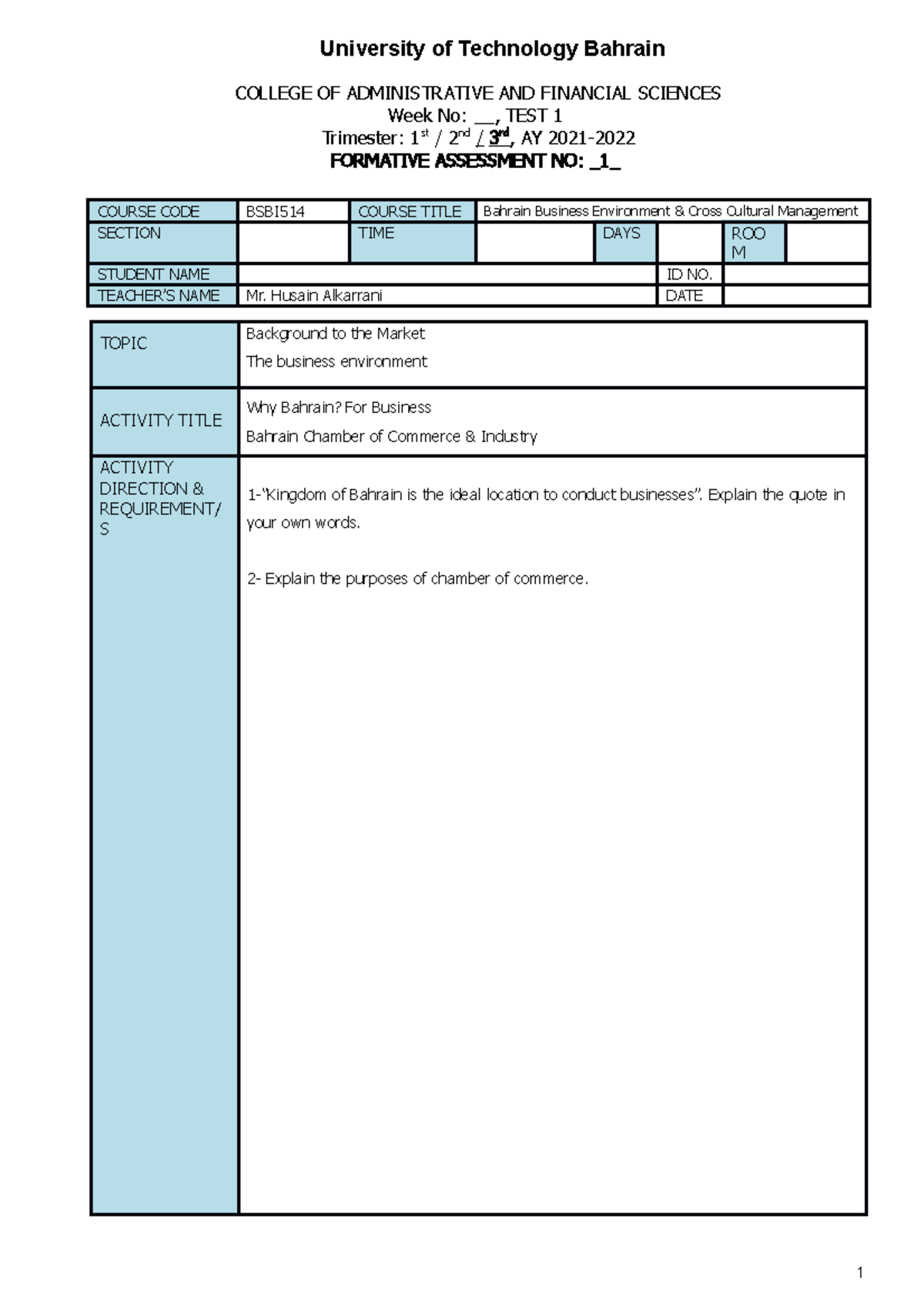Test 1 Formative Assessment Format 0a5b2becf574fbb2fe4031add70f03a5 ...