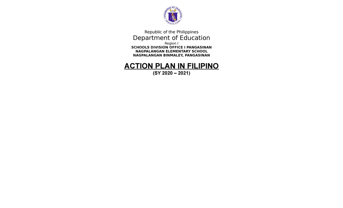 294183423-Action-Plan-in-filipino - Republic of the Philippines ...
