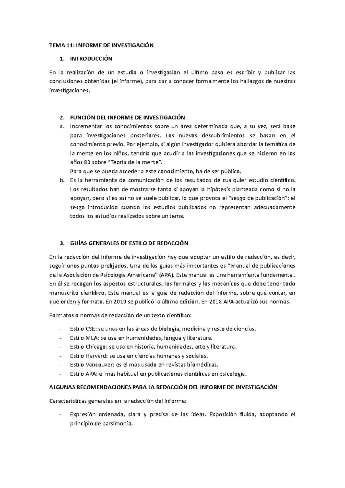 Tema 11. Informe de investigación - TEMA 11: INFORME DE INVESTIGACIÓN 1 ...