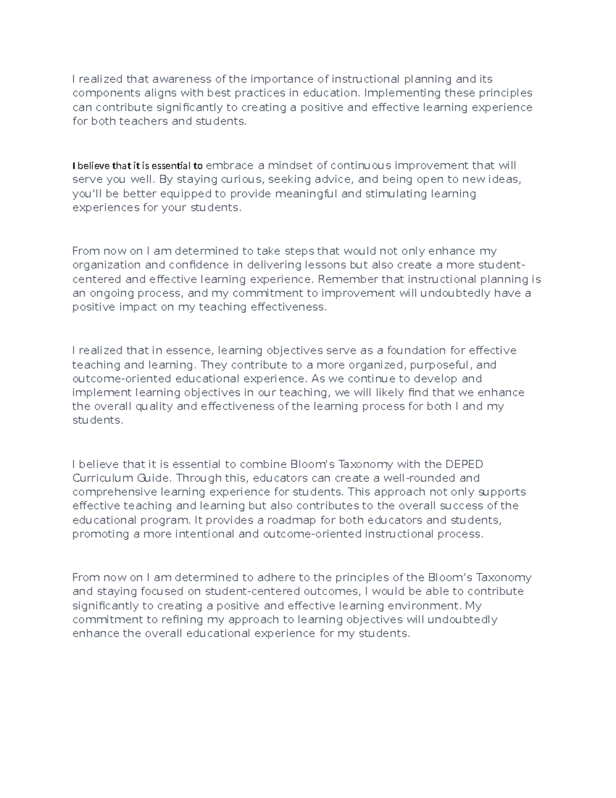 instructional planning and its components - Implementing these ...