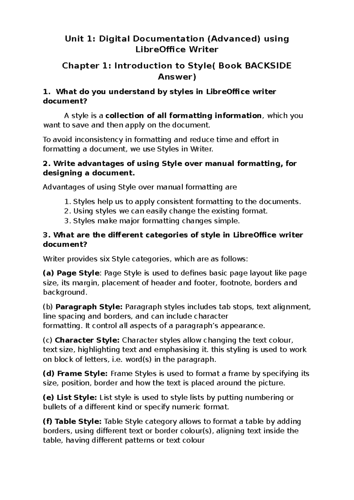 Chapter 1 - cbse notes - Unit 1: Digital Documentation (Advanced) using ...