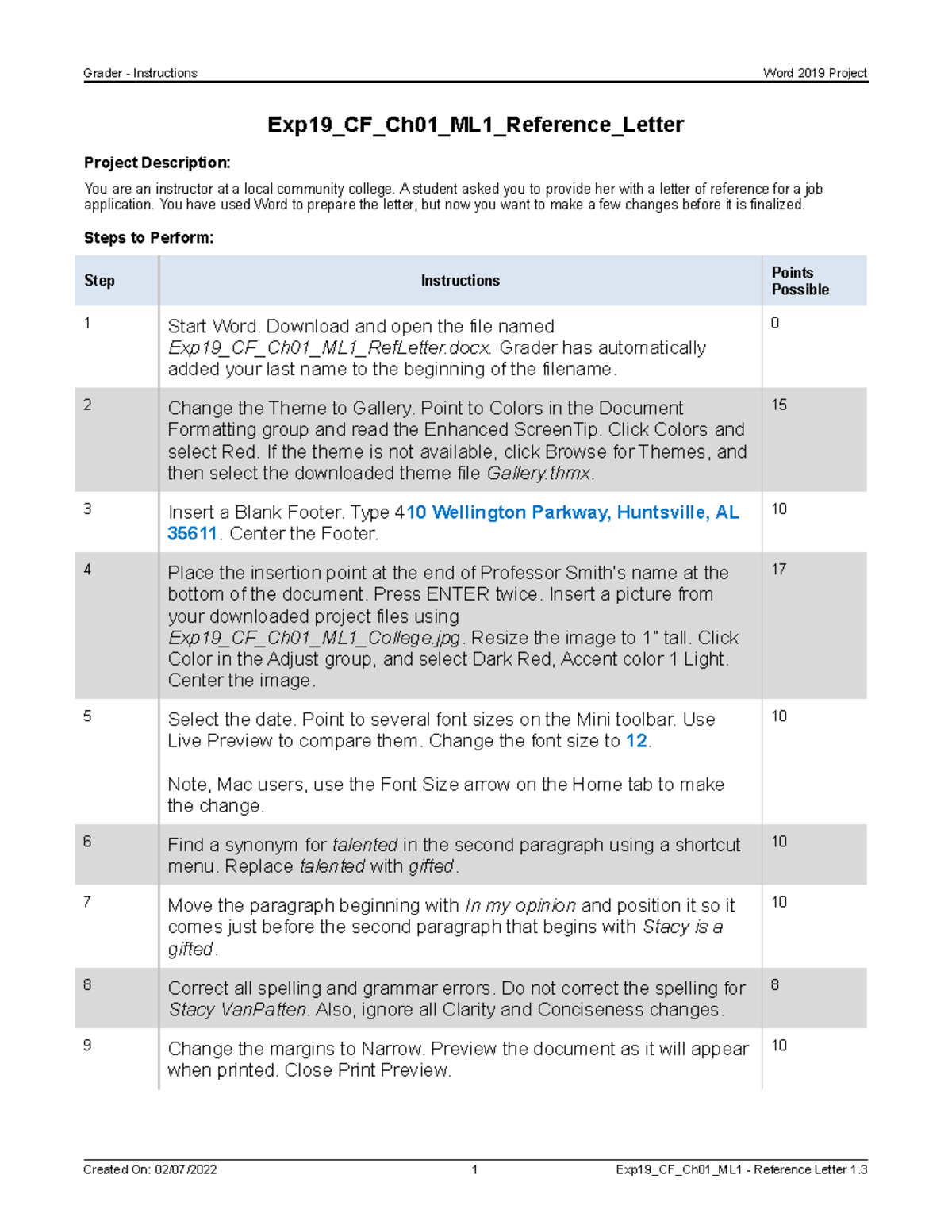 Exp19 CF Ch01 ML1 Reference Letter Instructions - Grader - Instructions ...
