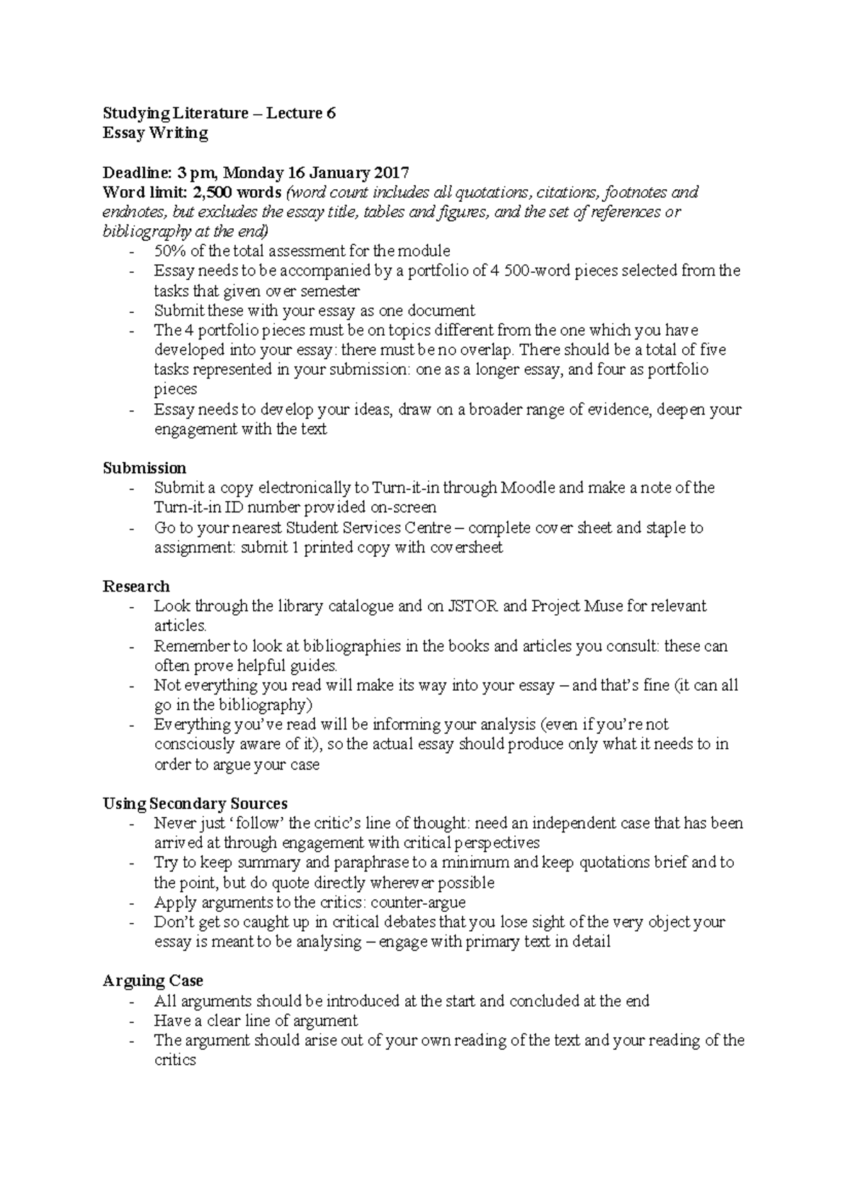 Studying Literature – Lecture 6 - Studying Literature – Lecture 6 Essay Writing Deadline: 3 pm, - Studocu studying-literature-lecture-6-studying-literature-lecture-6-essay-writing-deadline-3-pm-studocu