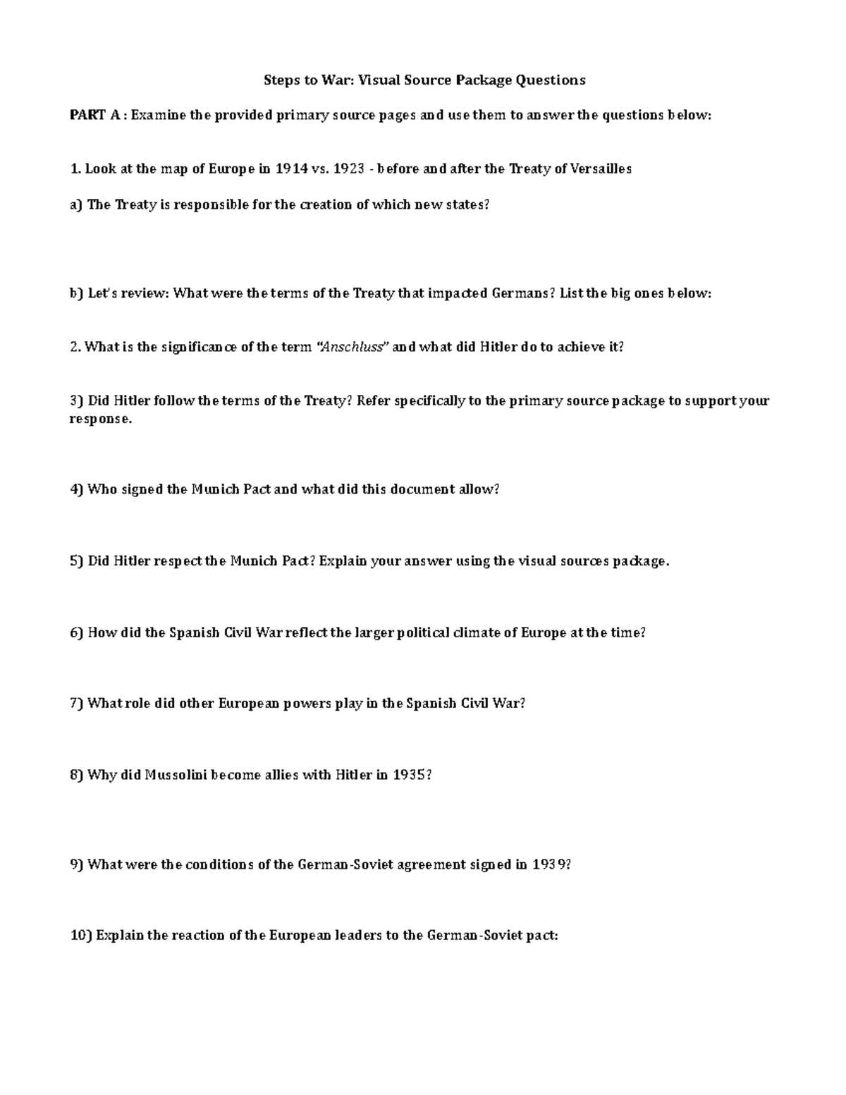 Copy of -Steps to War - Visual Sources Package - Steps to War: Visual ...