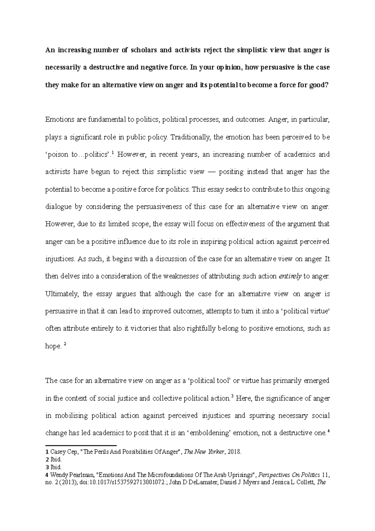 POLS3004 Tutorial Paper 2 - An increasing number of scholars and ...