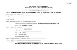 MIL - Module 1 - Introduction to media and information literacy ...