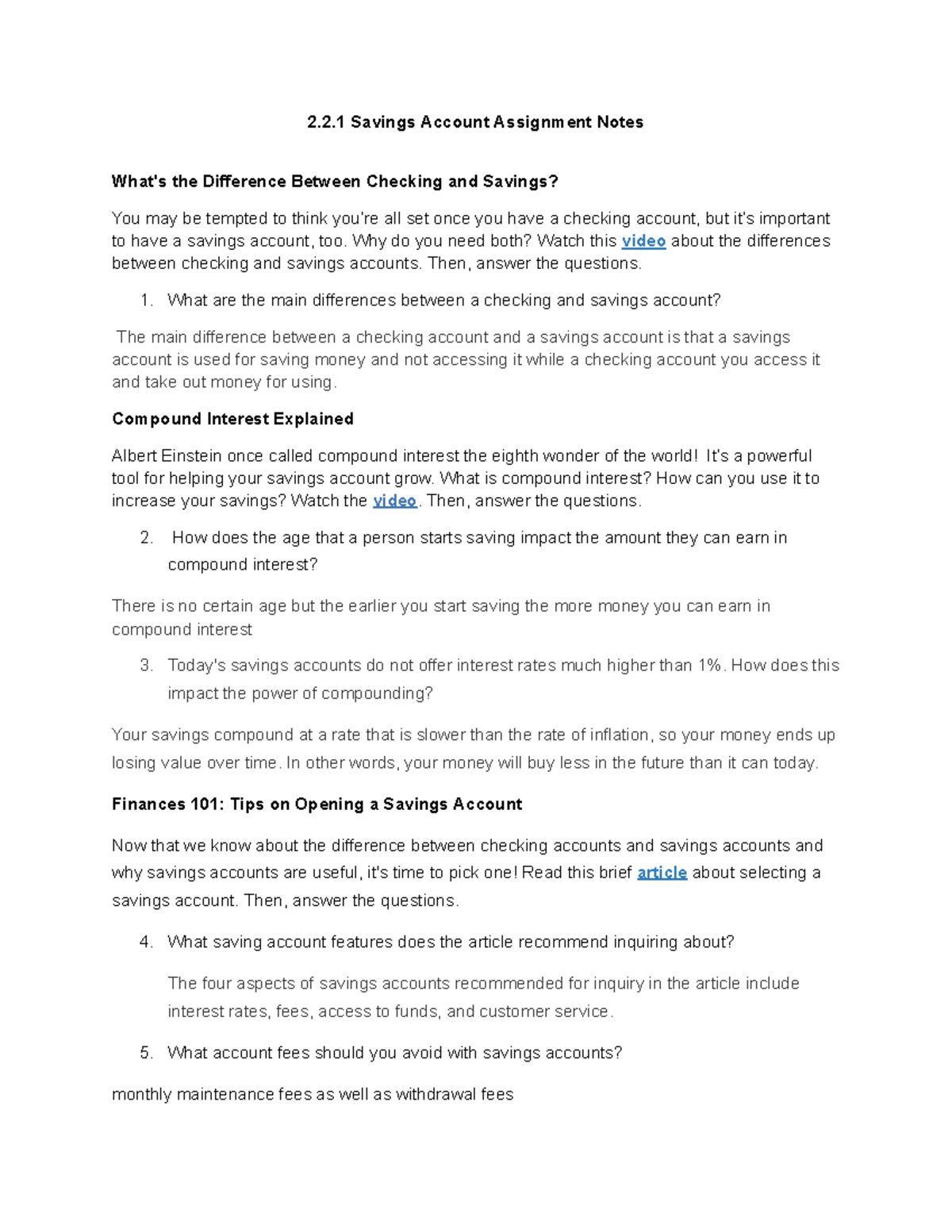 Copy of 2.2.1 Savings Account Assignment Notes - 2.2 Savings Account ...
