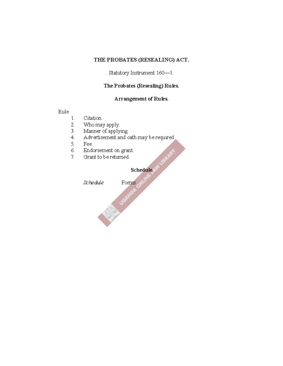 Probate (Resealing) Act - THE PROBATES (RESEALING) ACT. Statutory ...